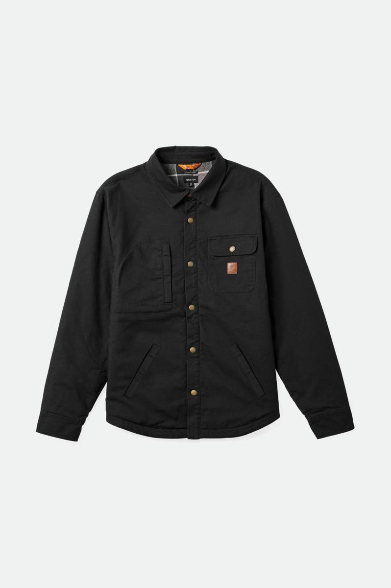 Builders Stretch Flannel Lined Jacket - Washed Black – Brixton Europe
