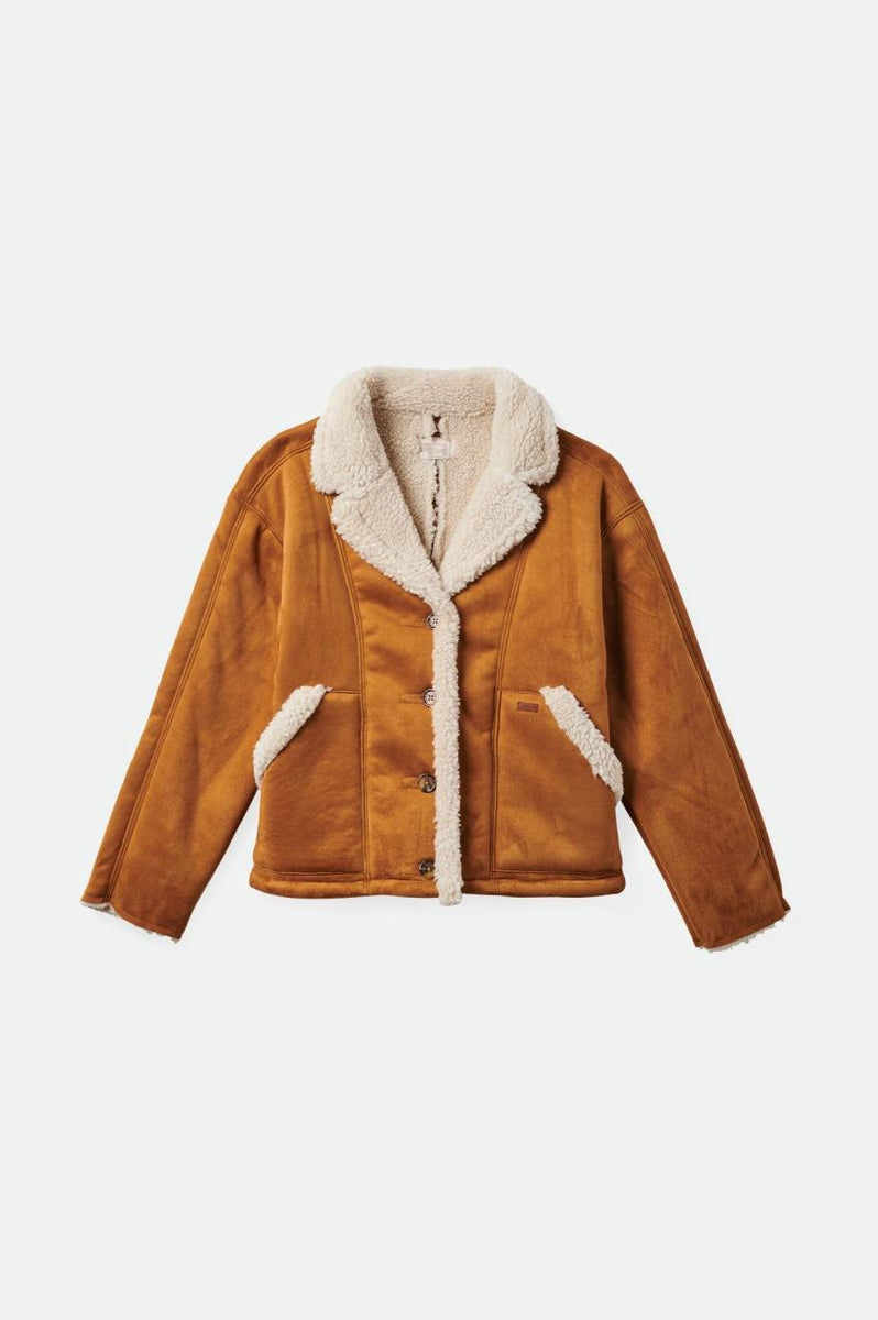 Reserve Women's Vegan Shearling Jacket - Caramel – Brixton Europe