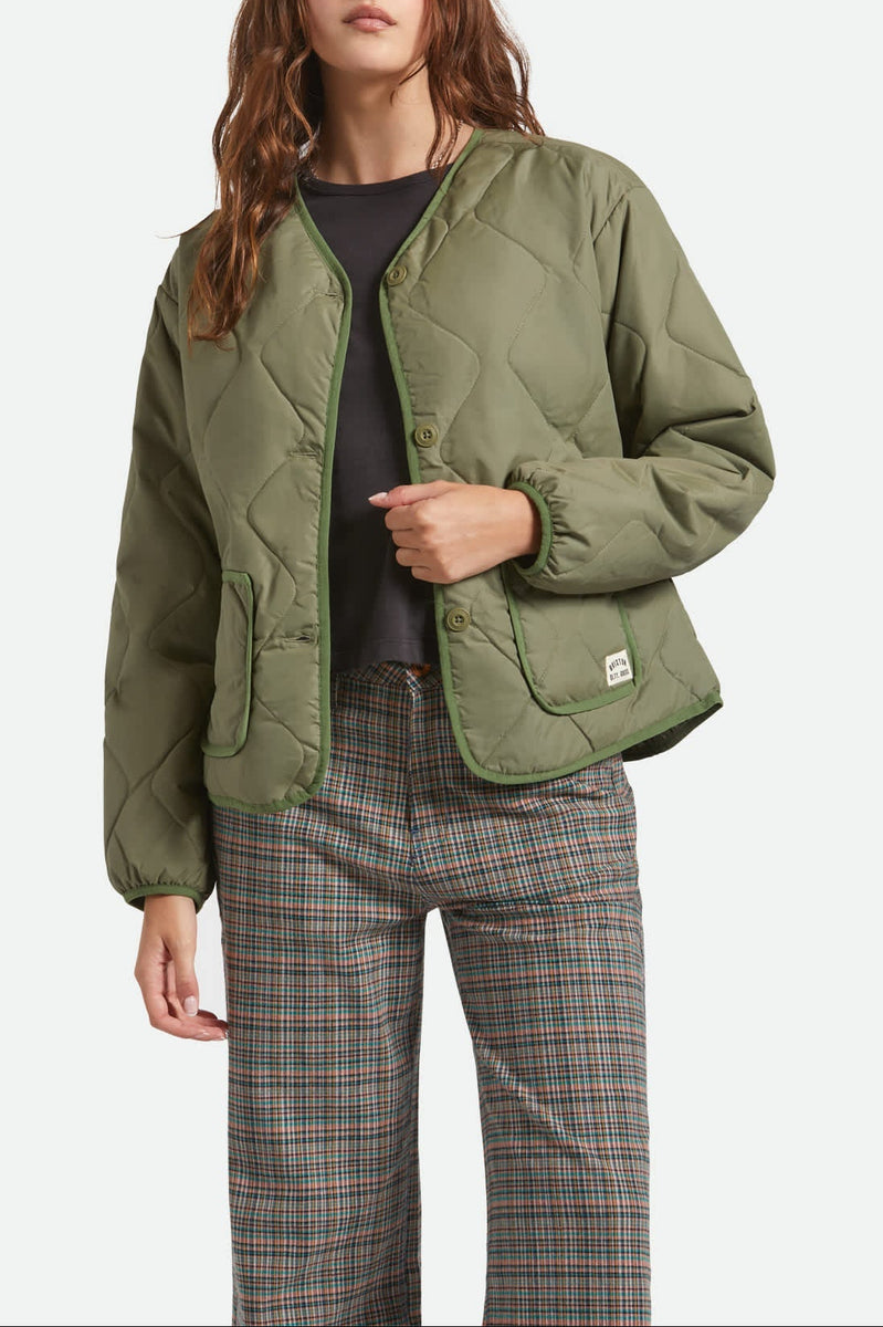 Women's Delilah Quilted Jacket in Olive Surplus – Brixton Europe