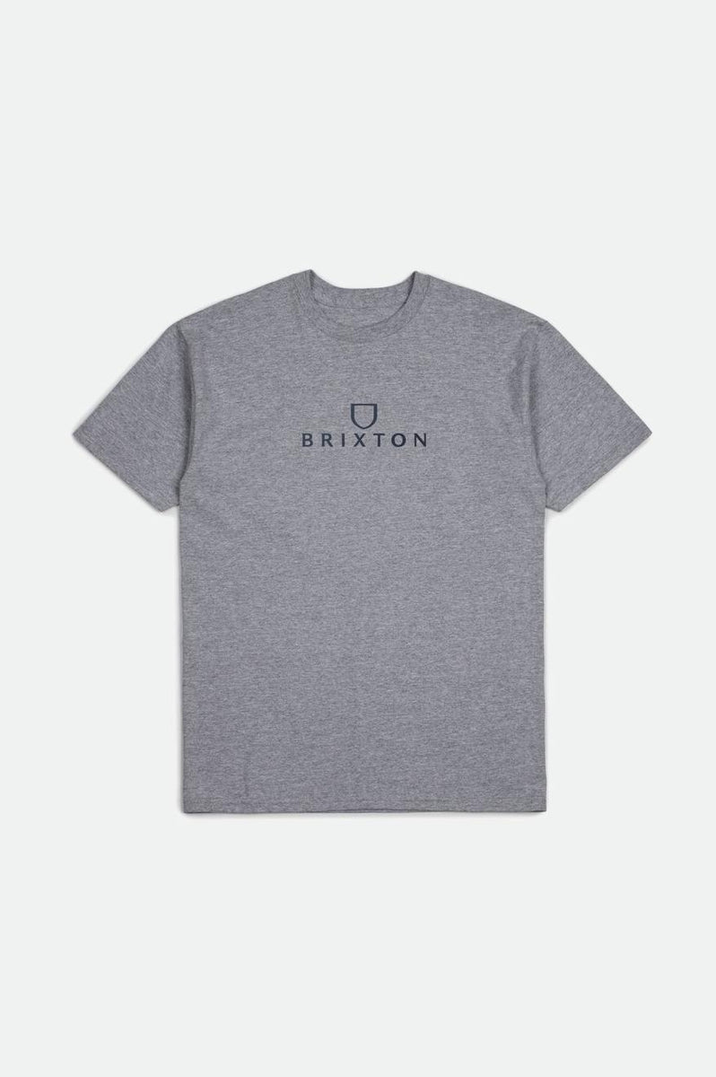 Alpha Thread S/S Standard Tee - Heather Grey/Navy – Brixton Europe