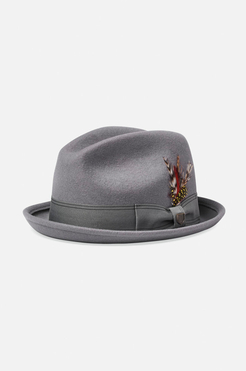 Gain Feather Fedora Hat - Grey/Dark Grey – Brixton Europe